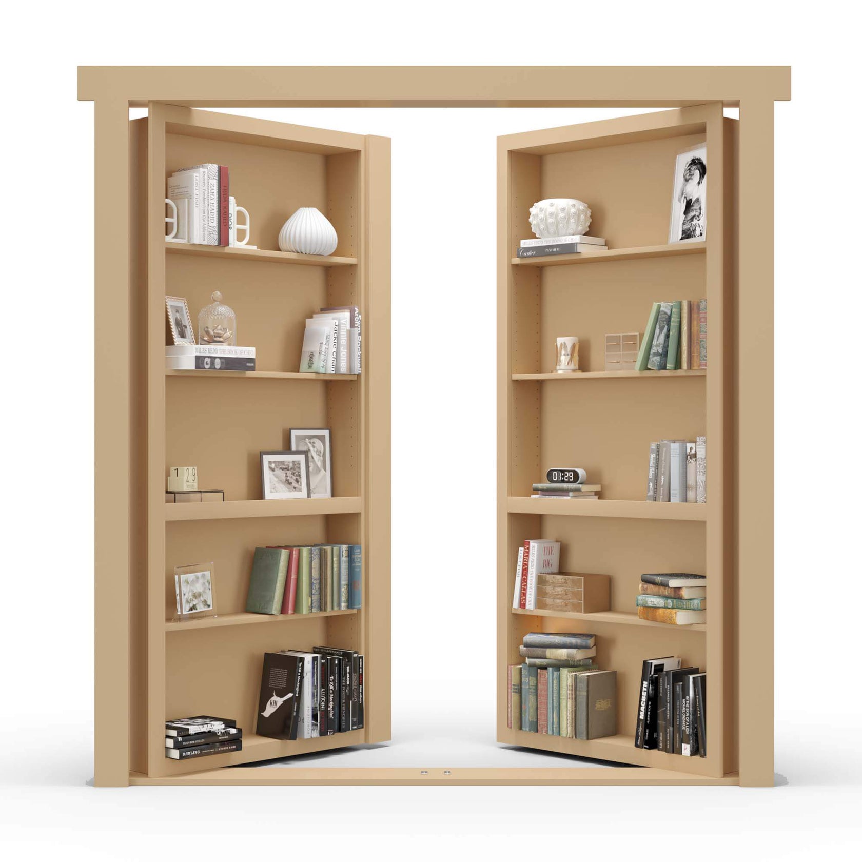 Unassembled Flush Mount Bookcase French Door – Murphy Door
