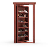 Hidden Flush Mount Oak Shoe Rack Door– Murphy Door
